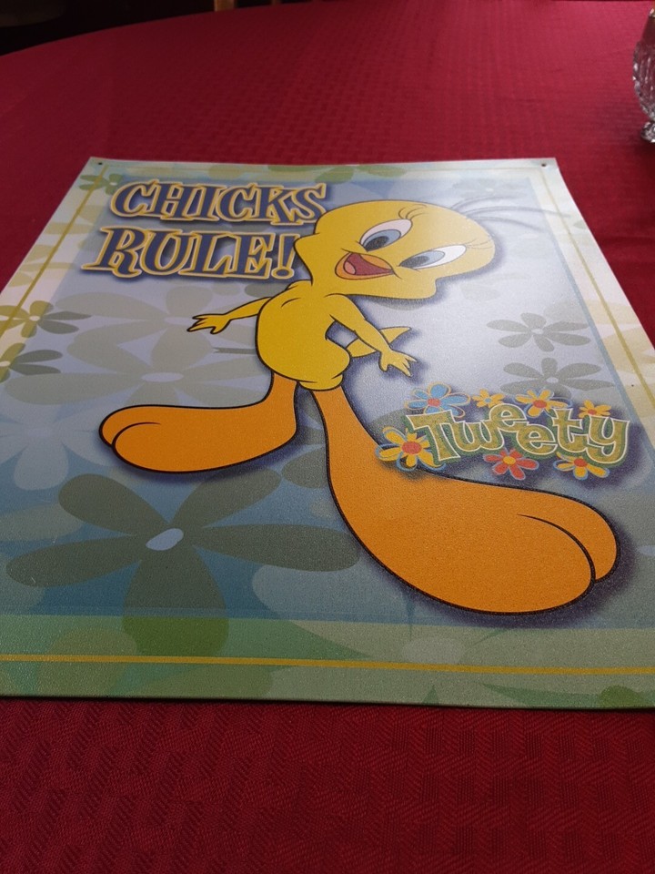Chicks Rule! Tweety Bird 12"X15" metal sign wall art Looney Tunes | eBay