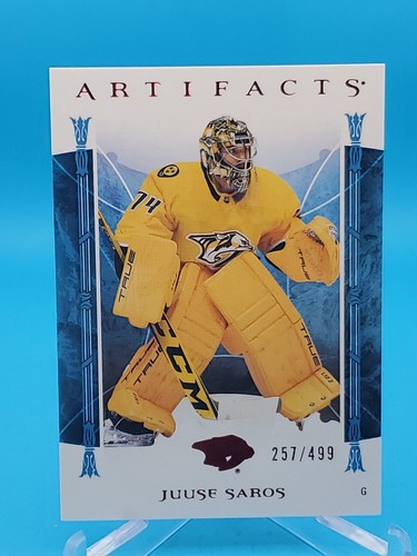 Juuse Saros 2022-23 Upper Deck Artifacts #149 Ruby Parallel 257/499 ...