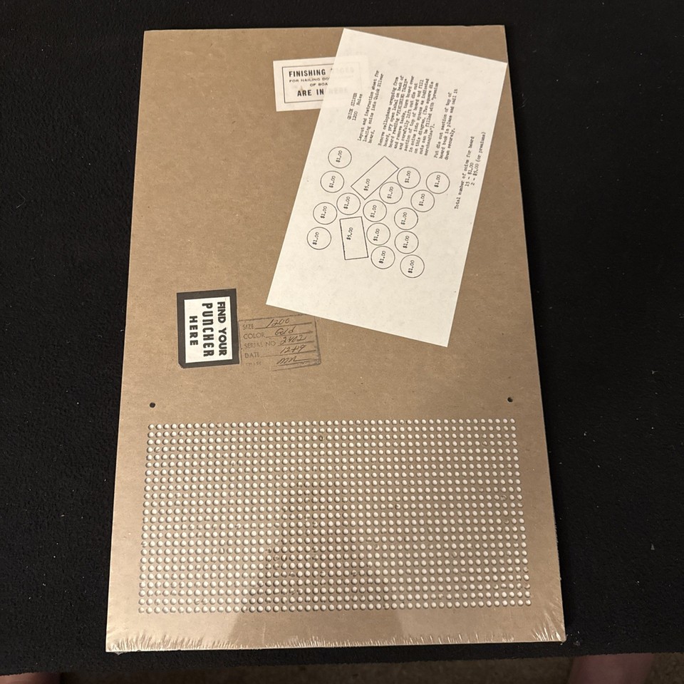 Vintage Quicksilver Huge Punch Board Trade Simulator Gaming Gambling ...