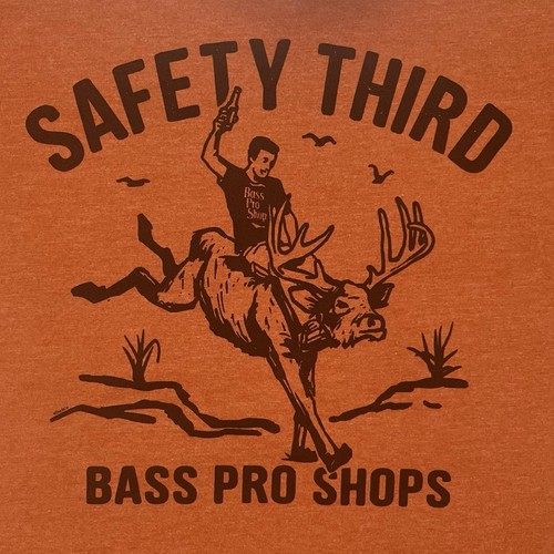 Bass Pro Shops Mens T-Shirt Safety Third Graphic Size S Small Tee | eBay