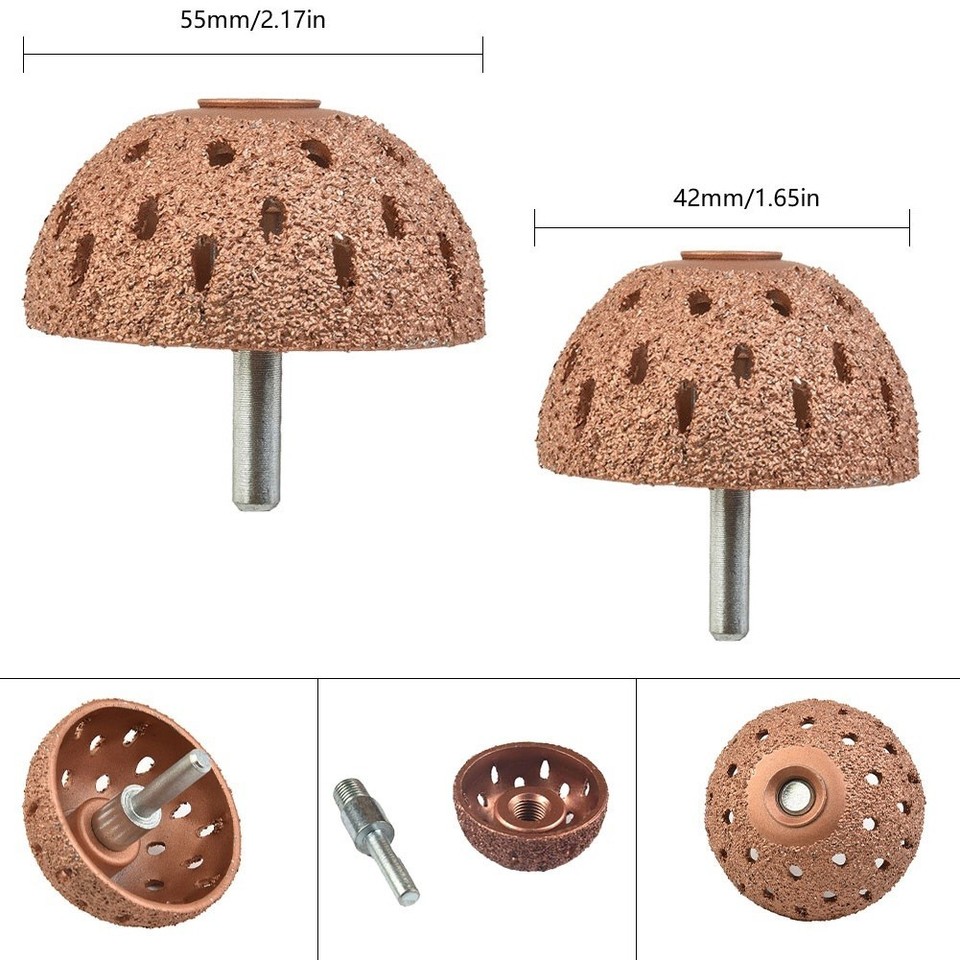 Tire Repair Tool Buffing Wheel Grind Head Round Shank Bowl Type Carbide ...