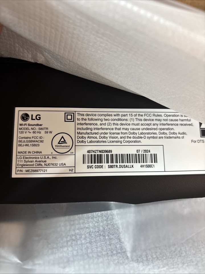 LG Soundbar S80TR - 5.1.3 High Resolution Audio with Dolby Atmos | eBay