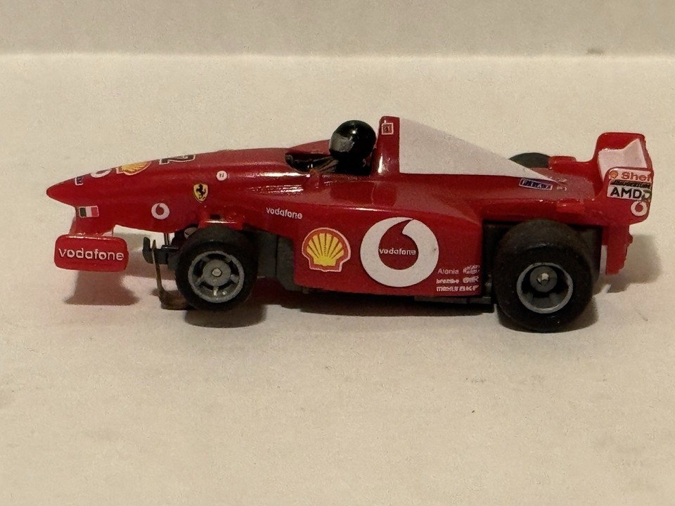 1 TYCO 440 X2 FERRARI F1 INDY # 2 RED “SHELL” SLOT CAR CLEAN.NEAR MINT ...