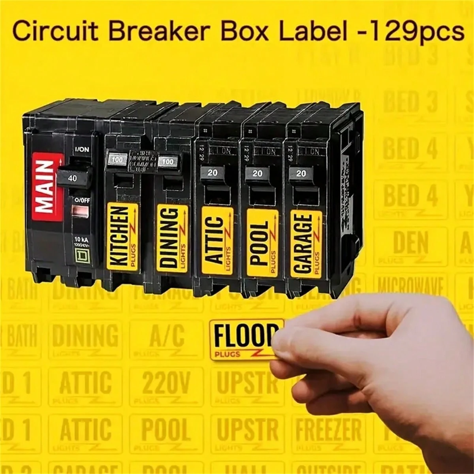 Circuit Breaker Labels 129pcs Adhesive Electric Panel Catalogue Labels ...
