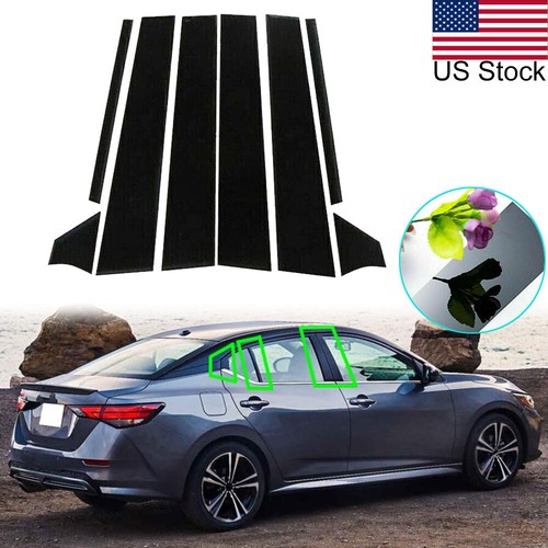 8x Glossy Black Door Window Pillar Post Cover Trim For 2020-2022 Nissan ...