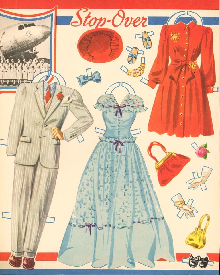 VINTAGE 1941 AIRLINER PAPER DOLLS ORIG SIZE UNCUT REPOR READ ALL | eBay