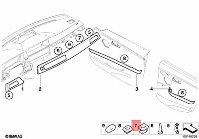 Genuine BMW ROLLS-ROYCE M3 Ghost M3 CRT E90 E91 Plug-In Retainer ...