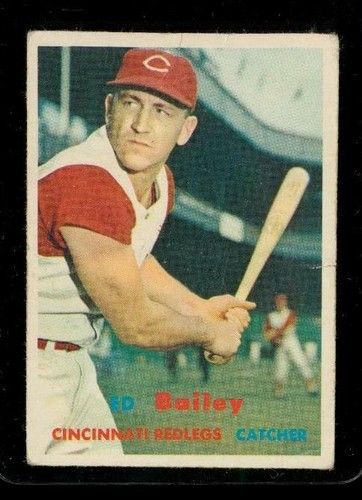 Vintage 1957 Baseball Trading Card TOPPS #128 ED BAILEY Cincinnati ...