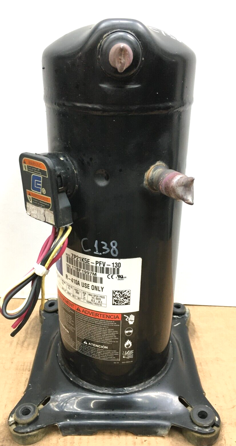 Copeland ZP21K5E-PFV-130 2 Ton Scroll Compressor R410A 208/230V 1 PH ...