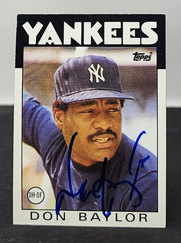 DON BAYLOR Signed Autograph 1986 Topps Baseball Card #765 New York ...
