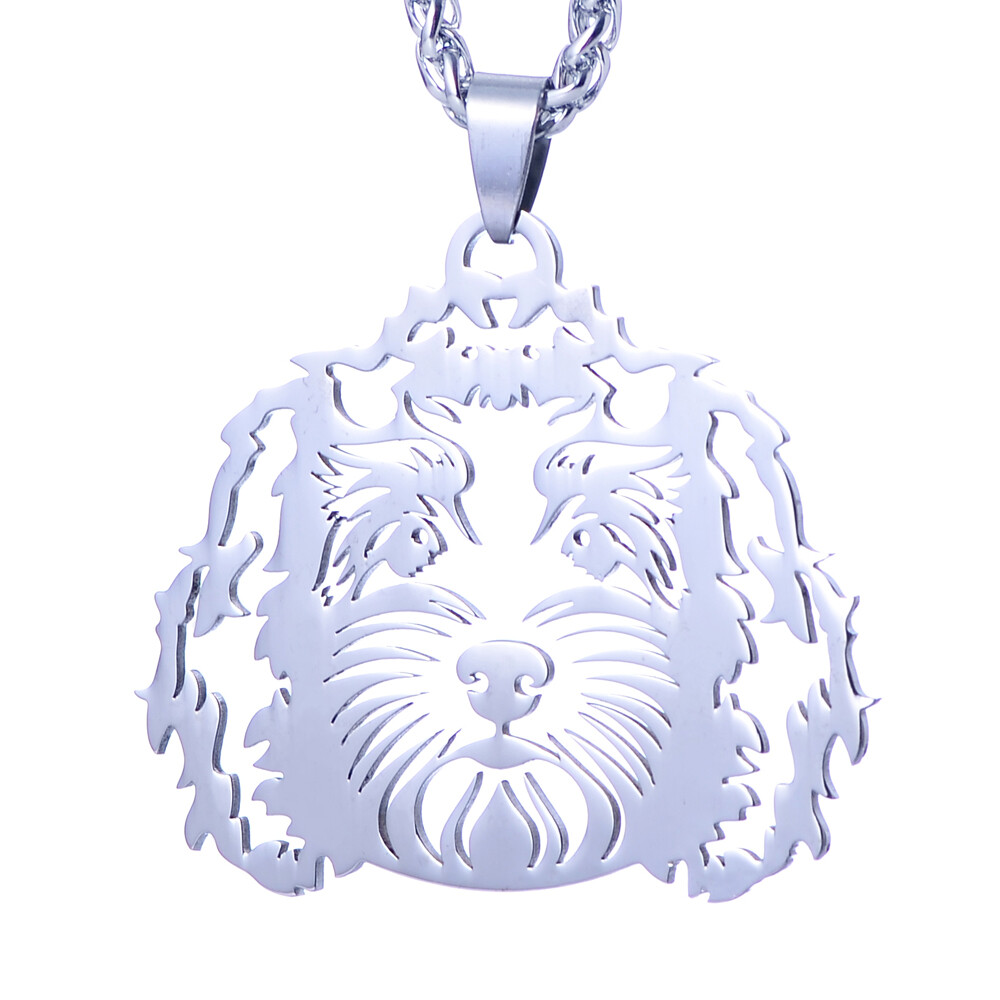 BIG Stainless Steel Labradoodle Goldendoodle Chocolate Poodle Pendant ...