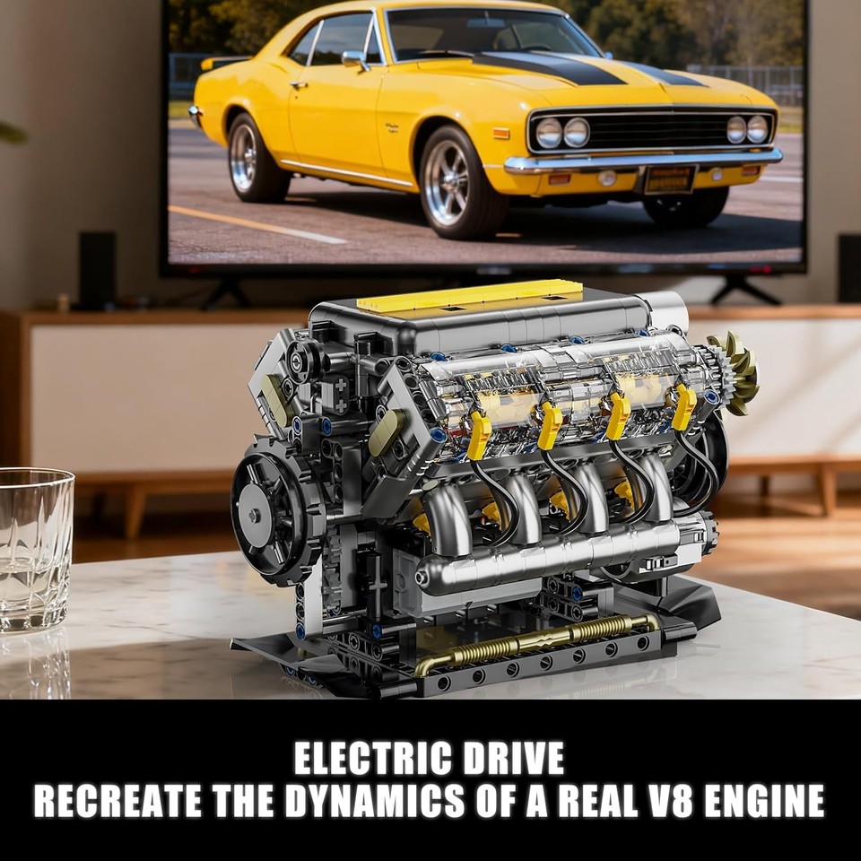 V8 Engine Model Building Kit That Runs - STEM Visible Mini V8 Engine ...