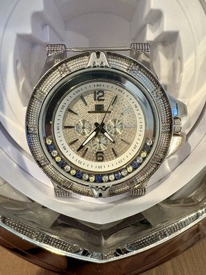 Super Techno ST-6243 Diamond Bezel Chronograph Watch Head Silver Pavé ...