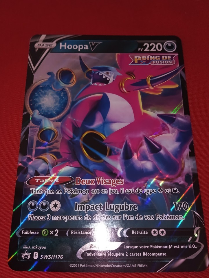 Hoopa V SWSH176 PV220 Holo Reverse Eb Promo Jumbo Rara Carta Pokemon FR ...