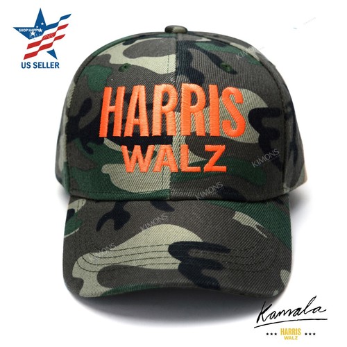 Harris Walz embroidered Camo Hat Kamala Tim Walz 2024 Election campaign ...