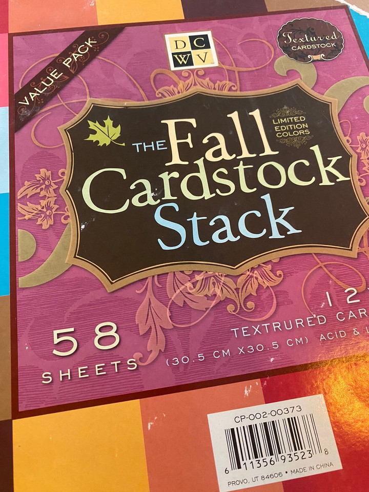New Sealed DCWV 58 Value Pack fall Textured cardstock Stack Acid/Lignin ...