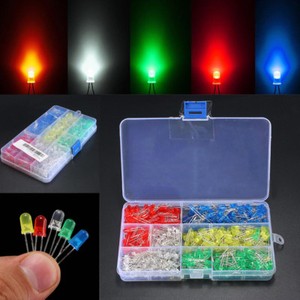 500Pcs 3mm/5mm Bright LED Lights Assortment Emitting Diodes Component ...