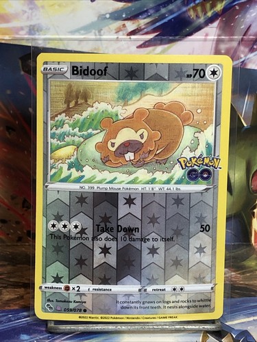 Bidoof (Reverse Holo) [Peelable Ditto] Pokémon GO 059/078 Pokémon TCG | eBay