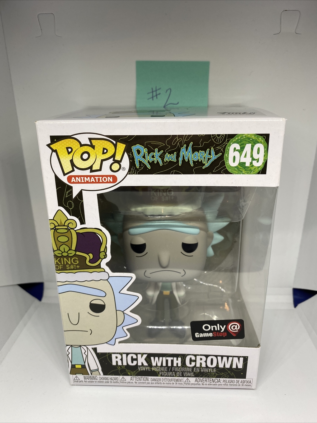 Funko Pop! Rick with Crown #649 Rick and Morty Gamestop Exclusive JUNE ...