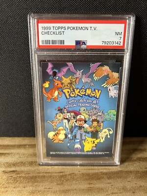 PSA 7 NM Topps Checklist Pokemon 1999 T.V. Animation Card 7746 | eBay