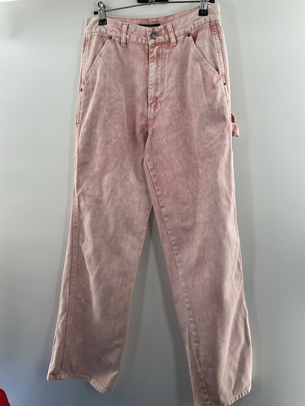 Forever 21 Pink Cargo Jeans Wide Legs High Rise - Gem