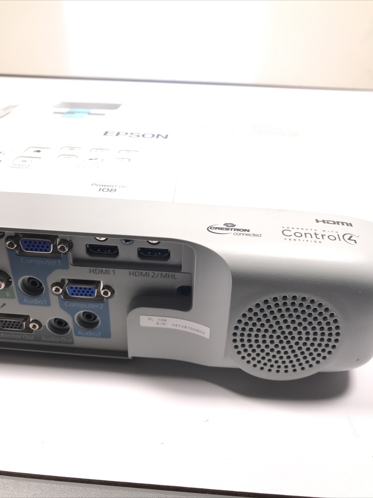 Epson Powerlite 108 3LCD ANSI HDMI Projector 3700 Lumens H860A 3332 ...