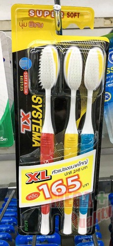 Pack 3 Systema Toothbrush Original Super Soft XL Extra Large Head Size ...