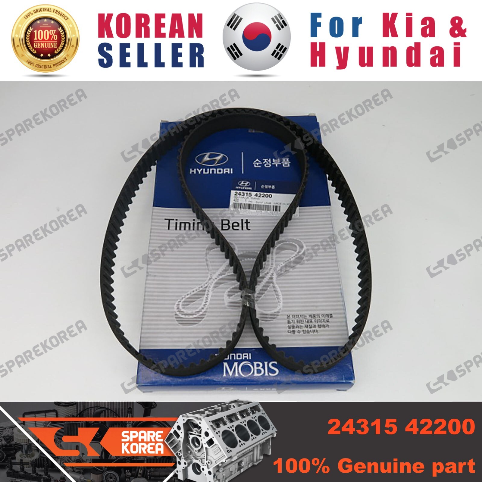 Genuine/OEM 2431542200 BELT-VALVE TIMING for Hyundai Au-Porter | eBay