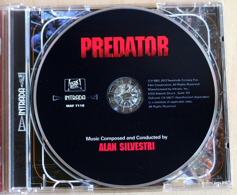 Predator Original Motion Picture Soundtrack CD Alan Silvestri Intrada ...