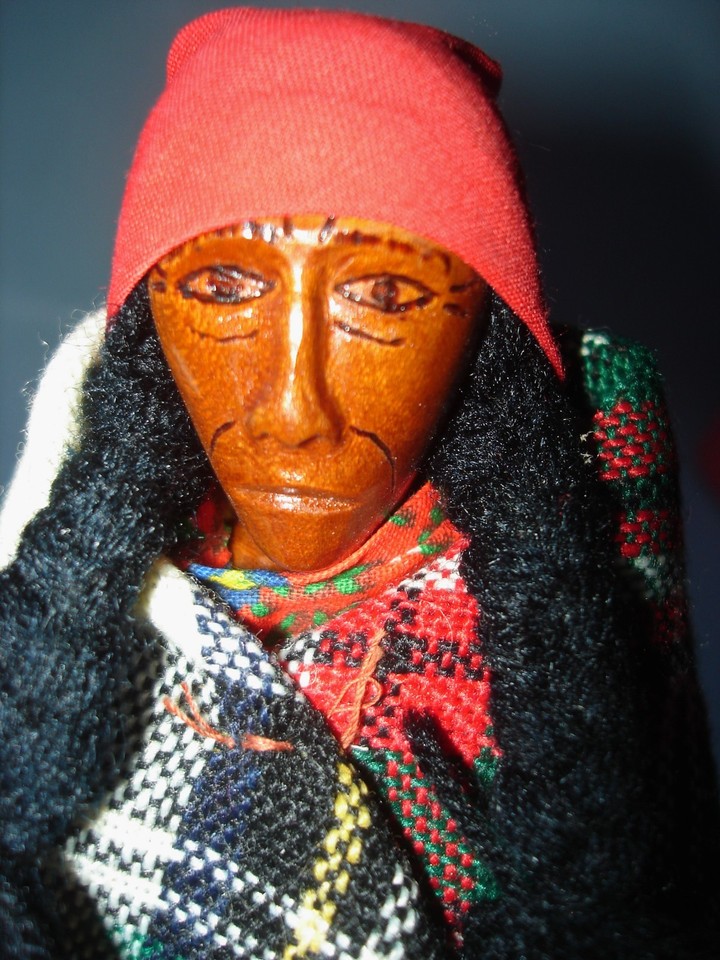 Native American Artist RICHARD CROWE Wooden Indian Woman with Walking ...