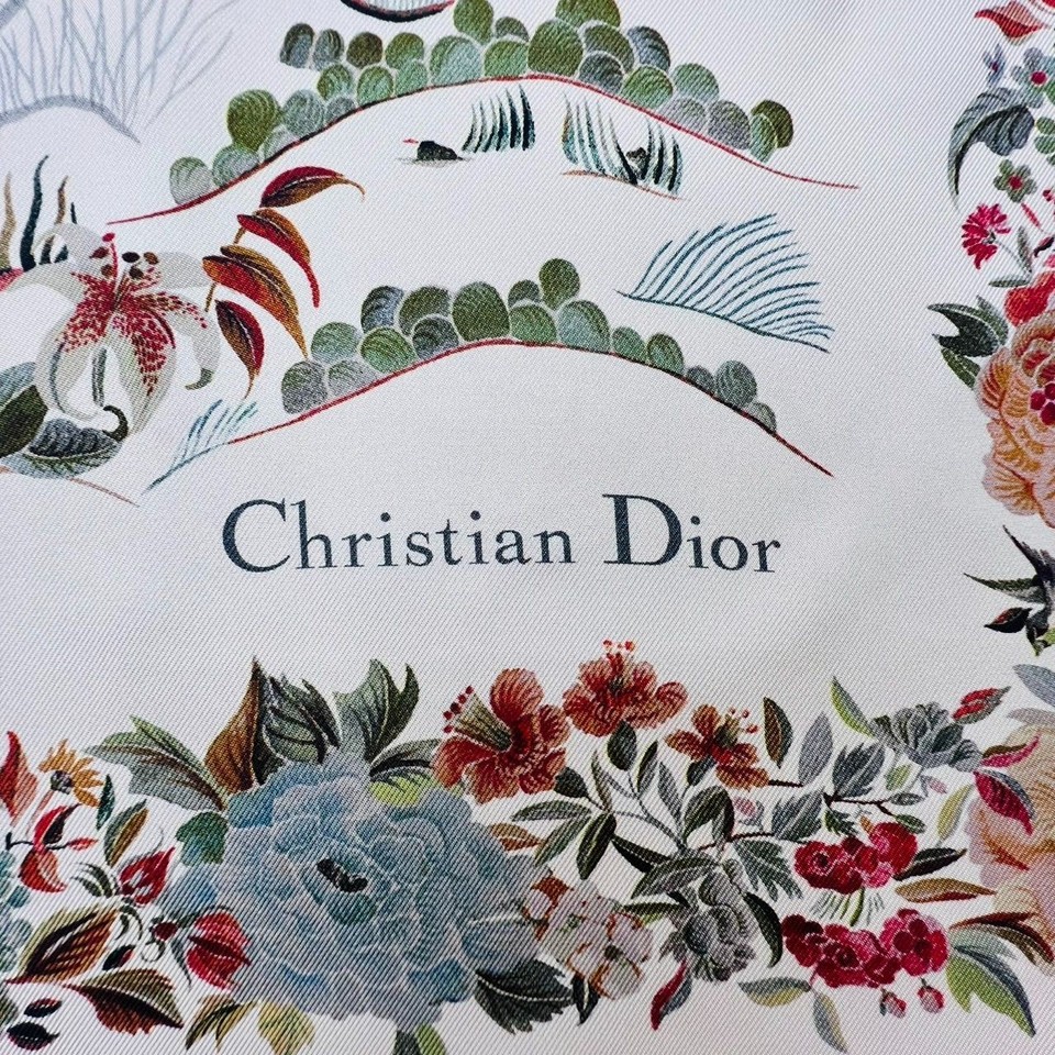 Christian Dior square scarf floral print silk 25JAH090ZKDO | eBay