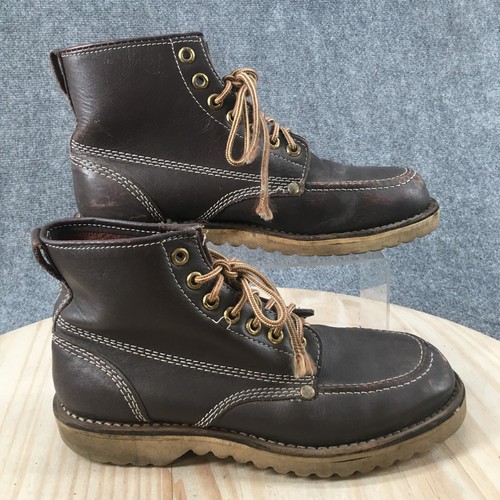 Tomis Boots Mens 7 Ankle Booties Hiking Brown Leather Lace Up Combat ...