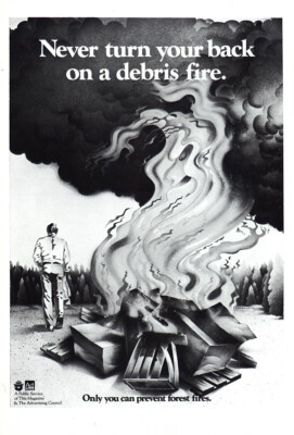 1983 Ad Council: Never Turn Your Back On Debris Fire Vintage Print Ad ...