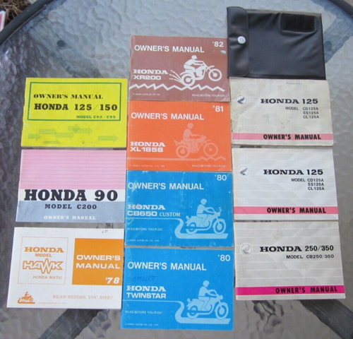 Vintage Honda Original Owners Manuals Motorcycle 125, Hawk, 650, 200 ...