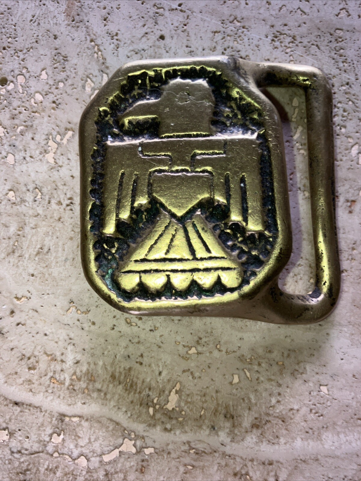 Thunderbird 1970s Trinity Solid Brass Vintage 2" Belt Buckle Excellent ...