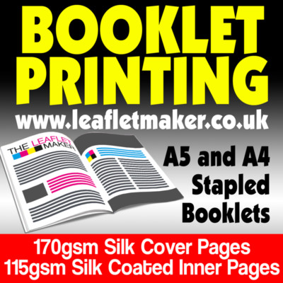 Booklet Printing - Full Colour Stapled A5 A4 - 170gsm cover & 115gsm ...