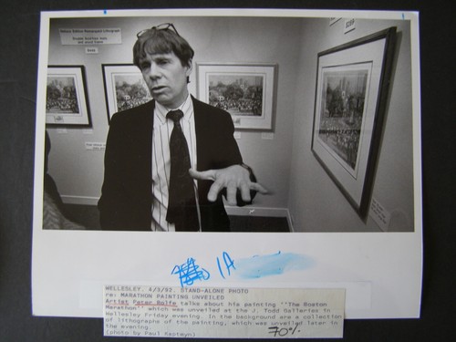 Glossy Press Photo 1992 Artist Peter Rolfe his Painting The Boston ...