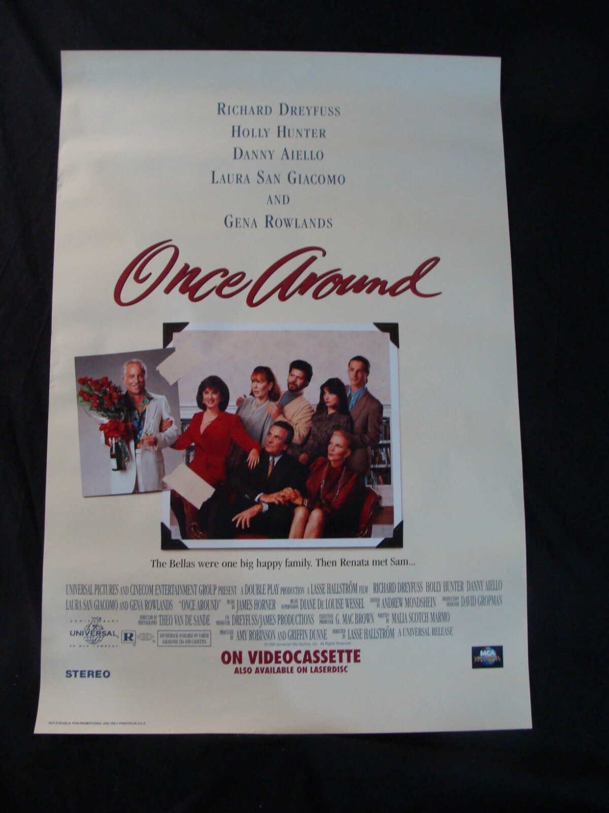 ONCE AROUND movie poster RICHARD DREYFUSS HOLLY HUNTER original video ...