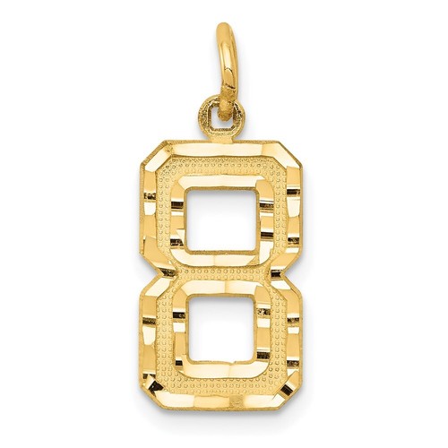 14k Medium Diamond-cut Number 8 Charm | eBay