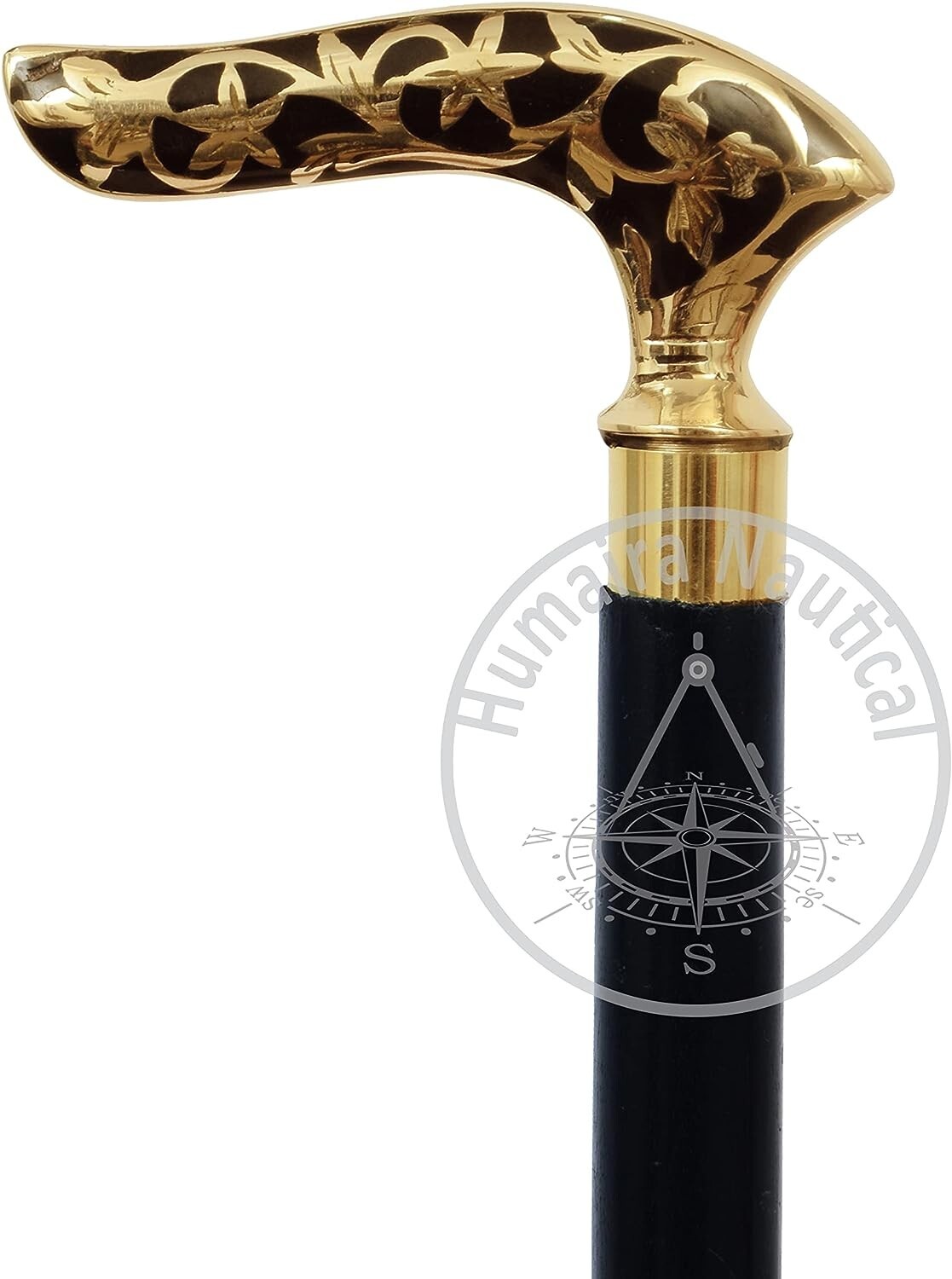 Victorian Brass Walking Stick Cane Brass Handle with … - Gem