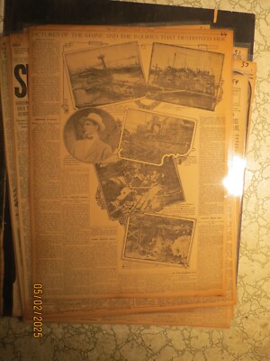 Ships Newspaper History 1912 MAINE BATTLESHIP PHOTOS | eBay