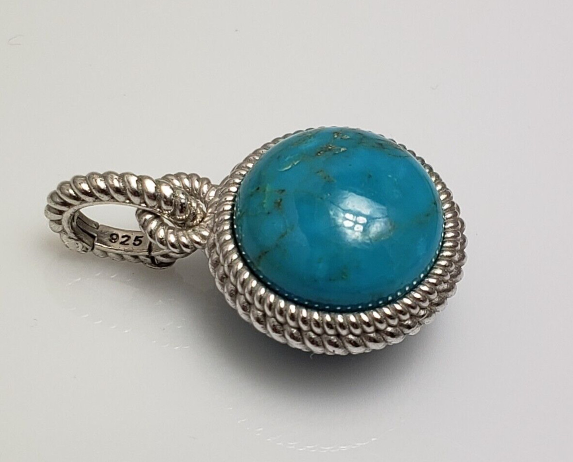 Judith Ripka Sterling Silver Turquoise Ball Charm Pen… - Gem