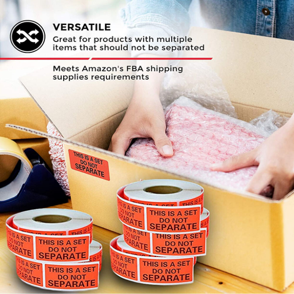 Packaging Label 1"x2" Red Warning Stickers "This Is a Set Do Not ...