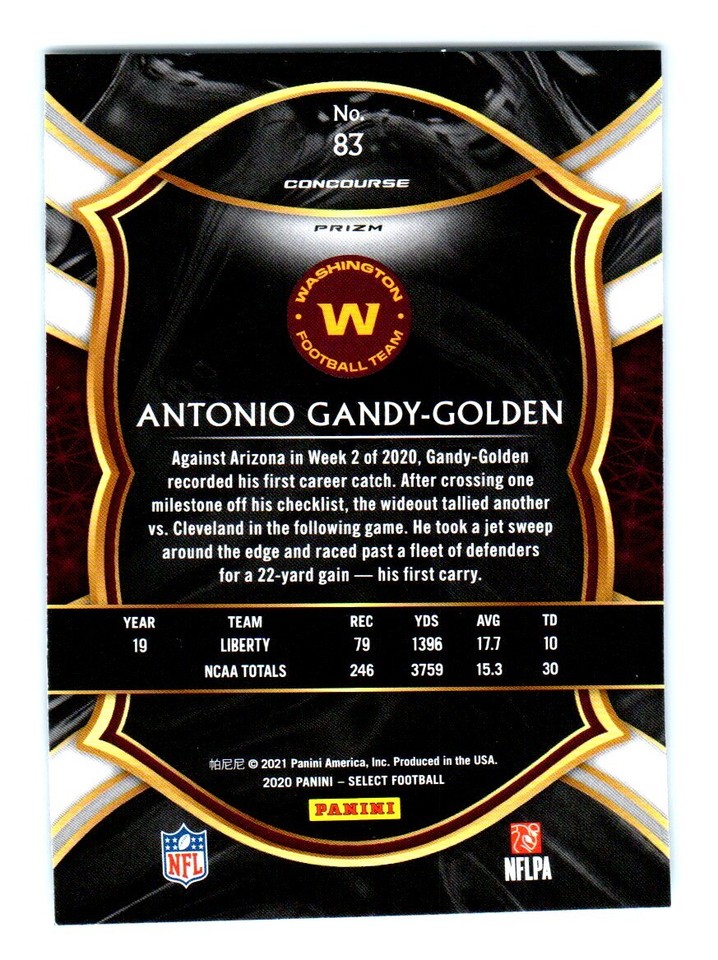 2020 Panini Select Silver Concourse Level Antonio Gandy-Golden Rookie ...