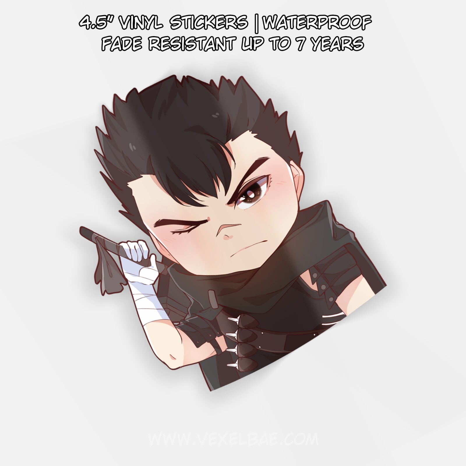 Berserk - Guts Chibi | Cute Anime Sticker JDM Vinyl Window Peeker Decal ...