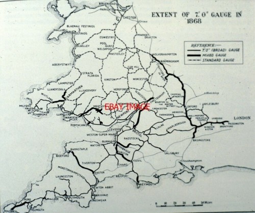PHOTO GWR BROAD GAUGE MAP 1868 | eBay
