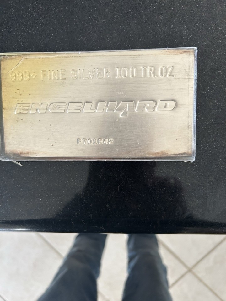 Engelhard 100 Troy Ounce 999+ Fine Silver Casted Bar | eBay