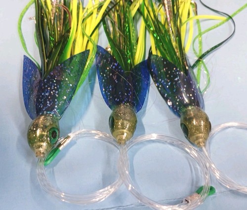 3 Pack DOLPHIN COLOR Mylar Custom Flying Fish trolling lure | eBay
