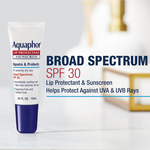 Aquaphor Lip Protectant and Sunscreen Ointment - Broad Spectrum SPF 30 ...
