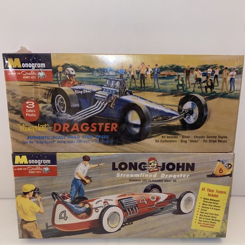 Monogram Long John Streamline Dragster And Slingshot Dragster Model Kit ...